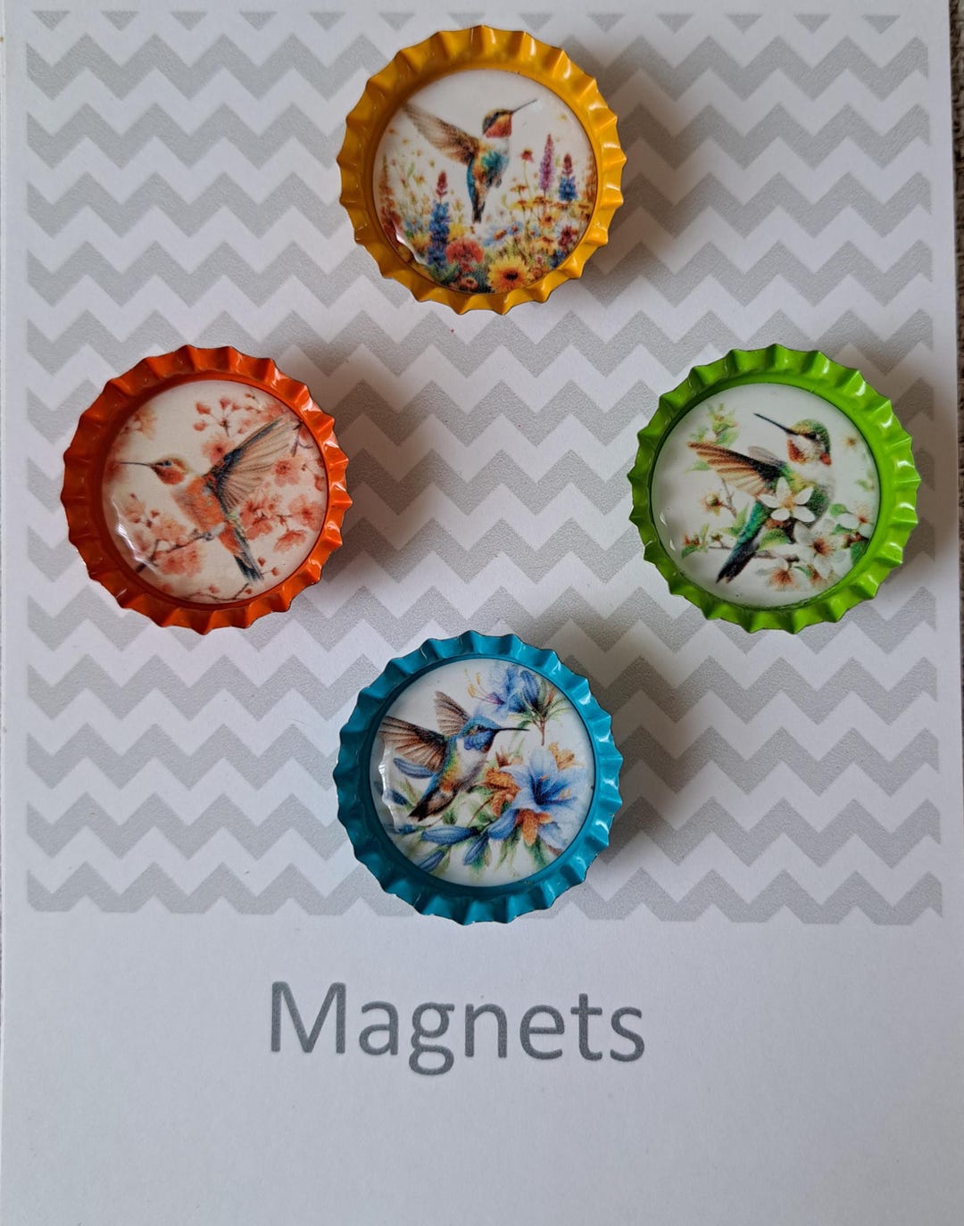 Bottle Cap Magnet, Bottle Cap Magnets, Hummingbird Magnet, Hummingbird ...