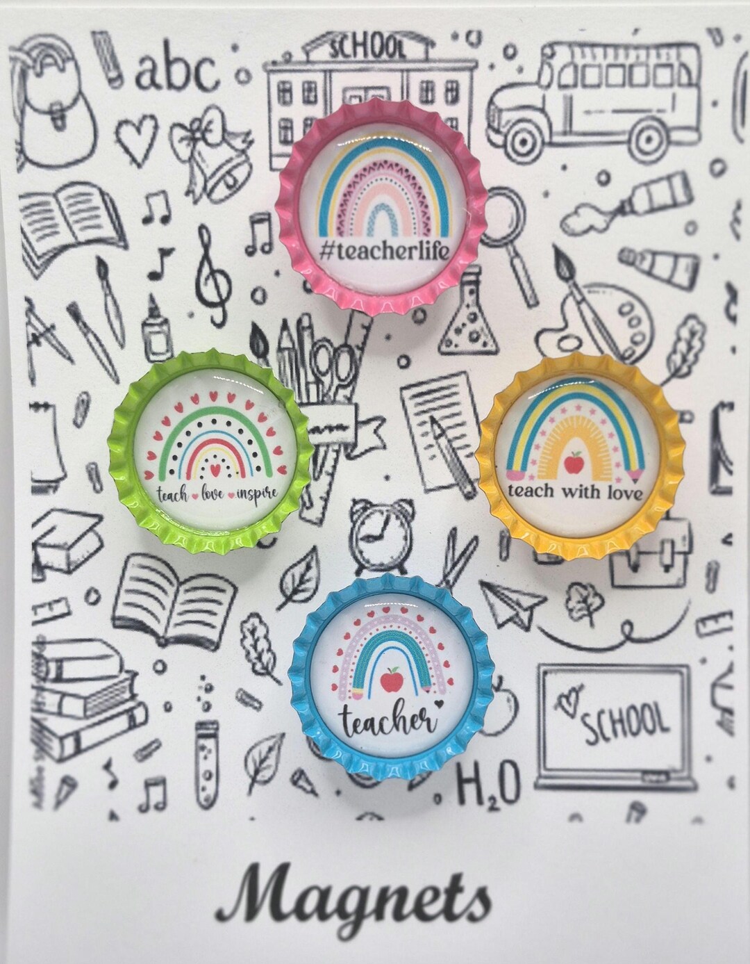 Teacher Magnets, Teacher Bottle Cap Magnets, Teacher Magnet, Magnets ...