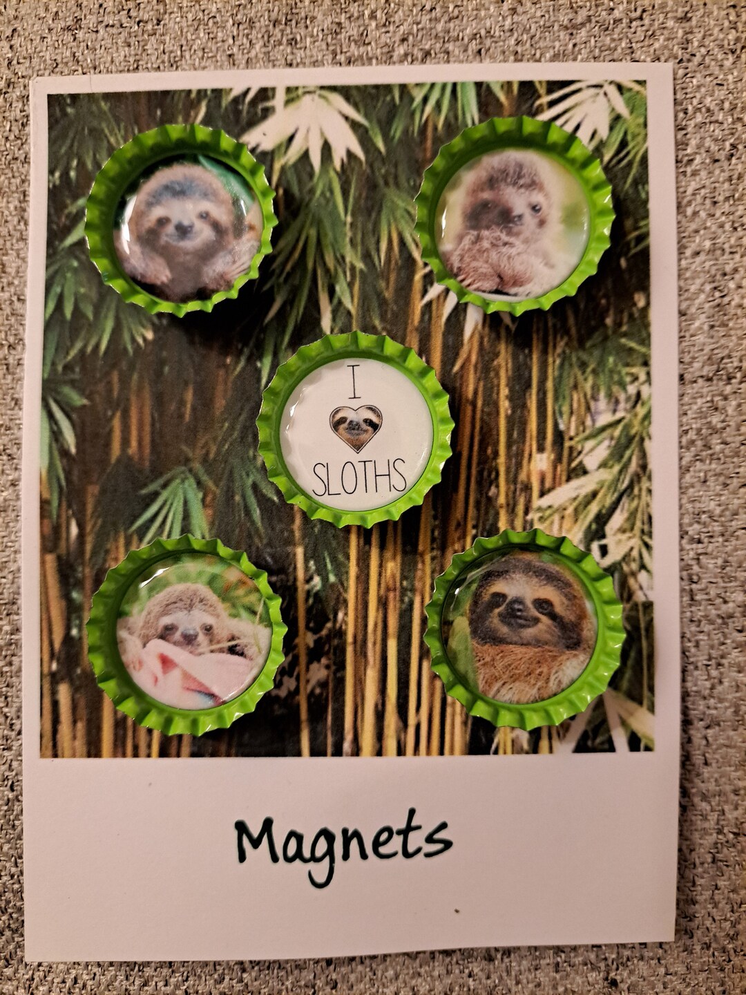 Bottle Cap Magnet, Bottle Cap Magnets, I Love Sloths, Sloth Magnet ...