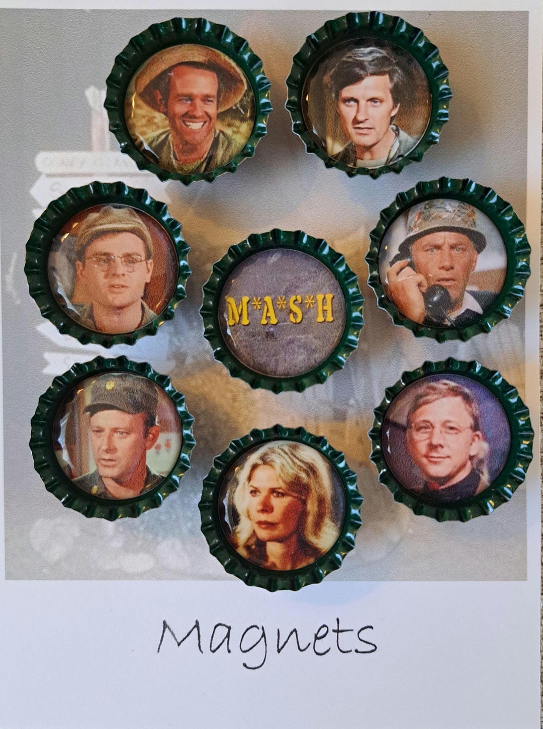 MASH, TV Show MASH, Mash Magnets, Bottle Cap Magnets, Refrigerator ...