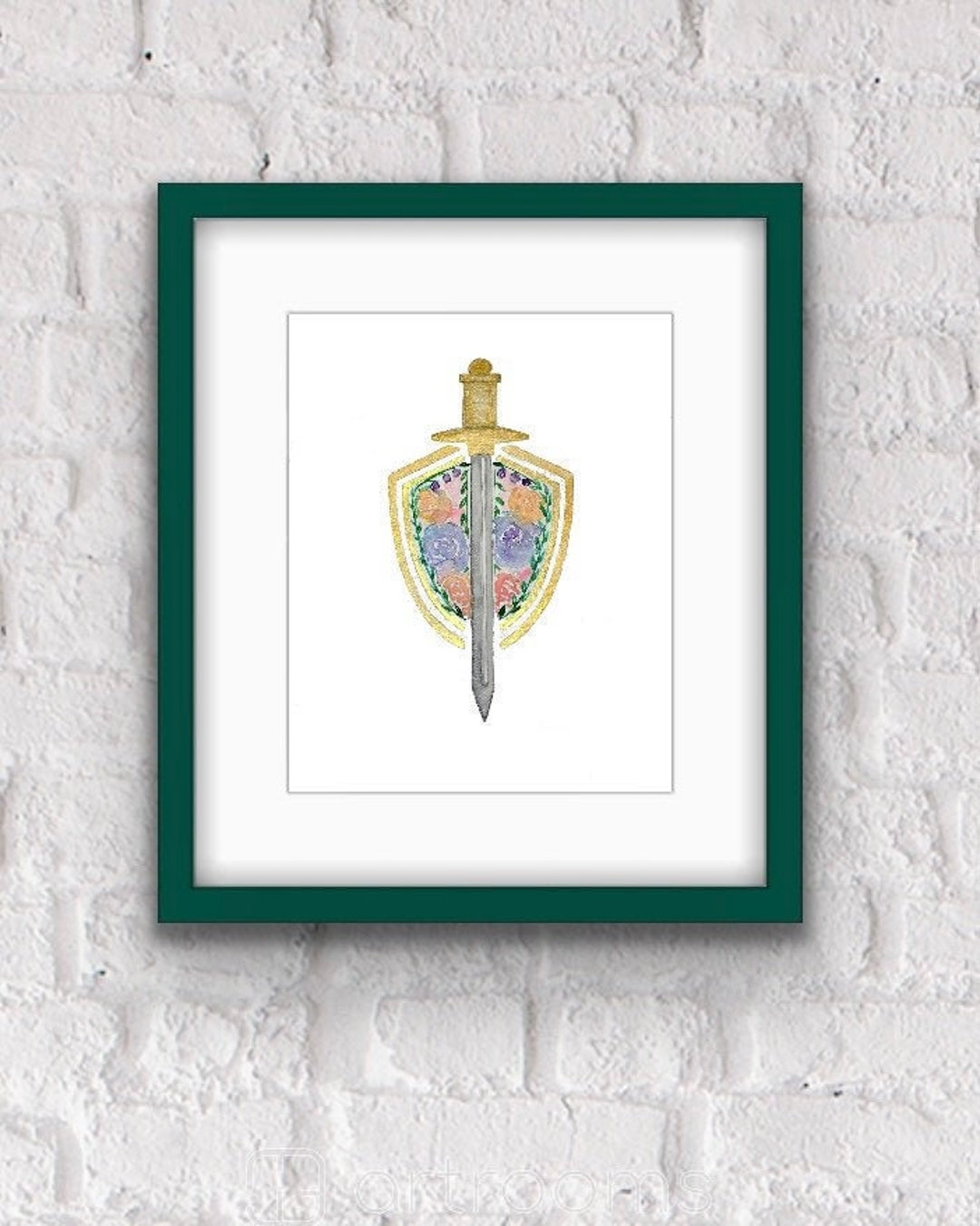 Fight With Faith | Printable Watercolor Wall Art | Sword and Shield ...