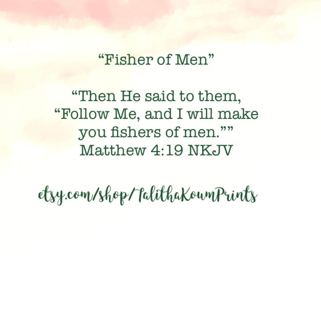 Fisher of Men | Printable Watercolor Wall Art | Father’s Day | Matthew ...