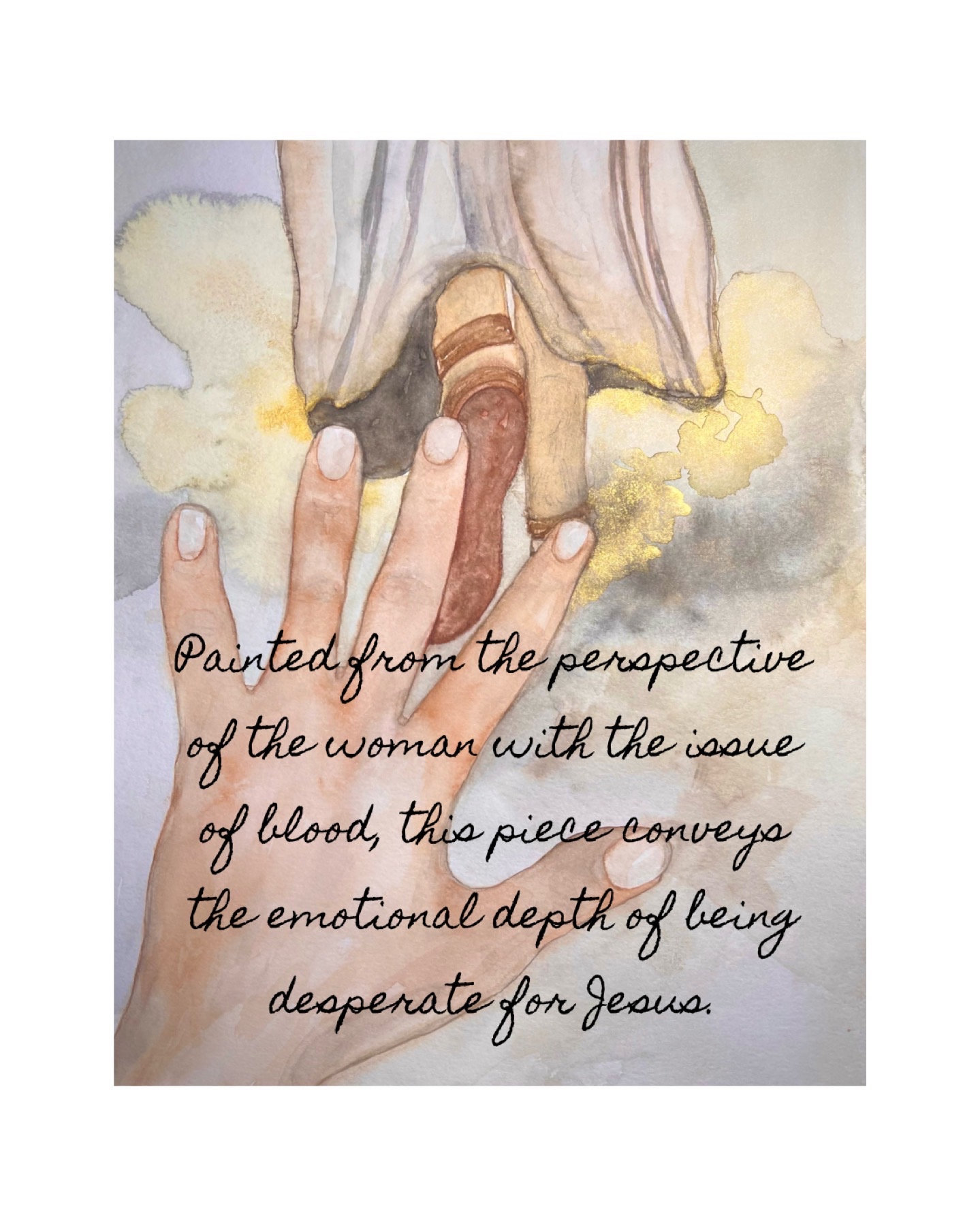 Desperation Printable Watercolor Bible Art Jesus Healing the Hem of His ...