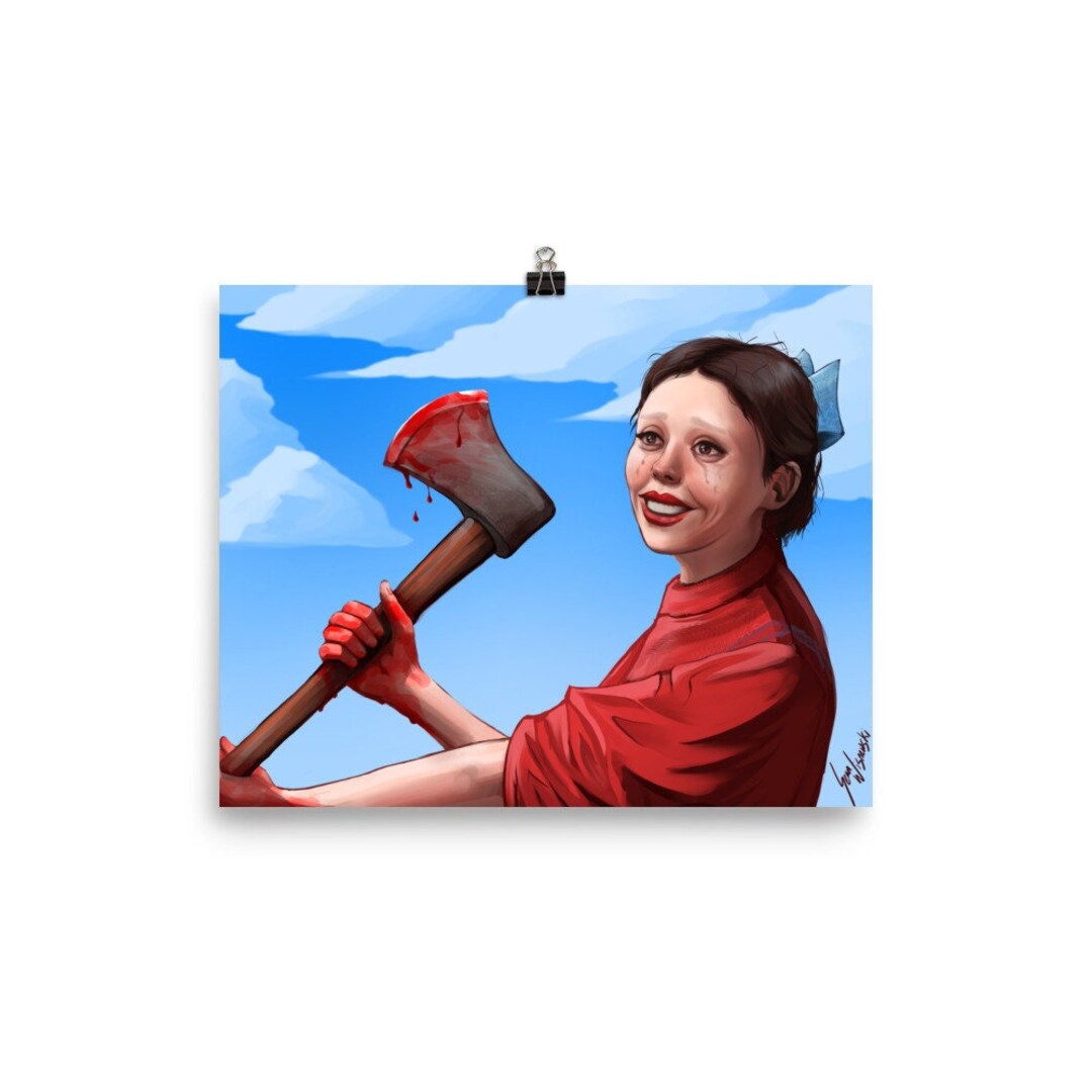 Pearl A24 Movie Art Print Bloody Axe Scene Illustration Digital Artwork ...