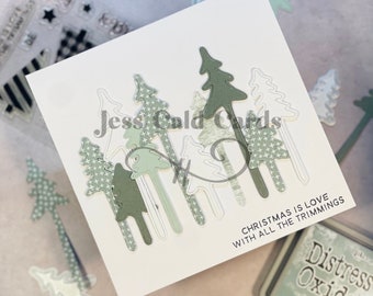 Snowy Trees Handmade Christmas Cards Winter Holiday Blank Greeting ...