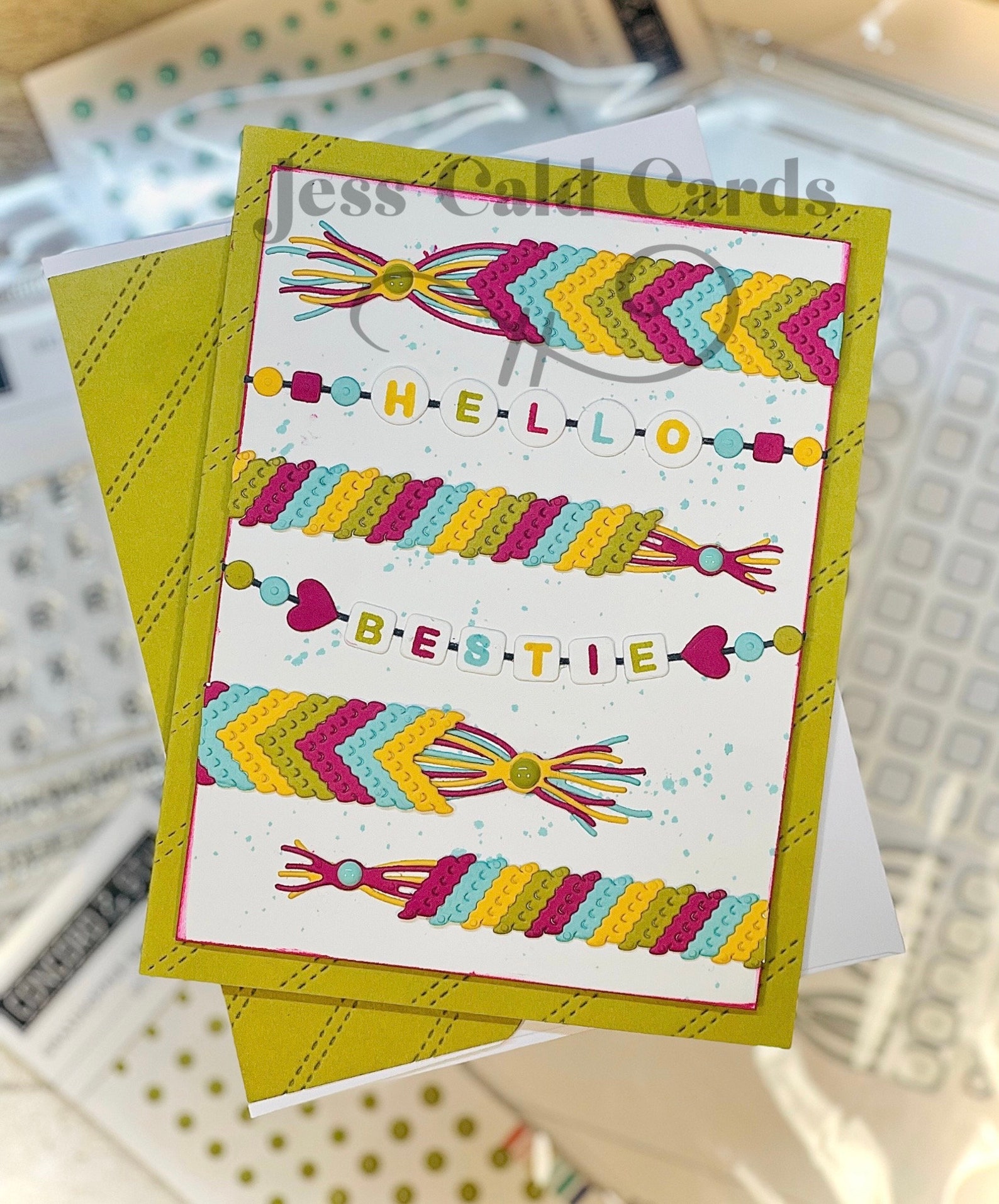 Hello Bestie Card grasshopper Green - Etsy