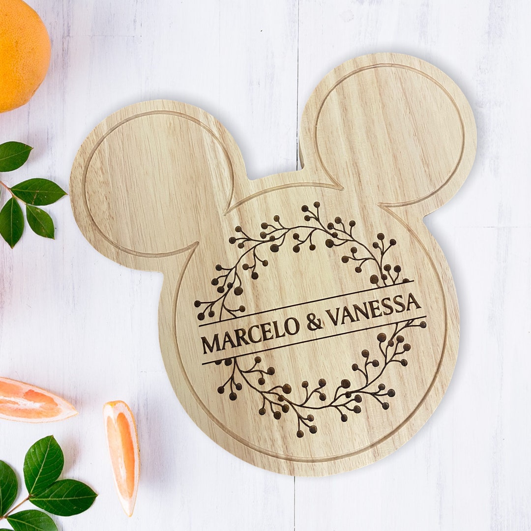 Personalized Mickey Cheese Board, Custom Engraved Wooden Cutting Board ...