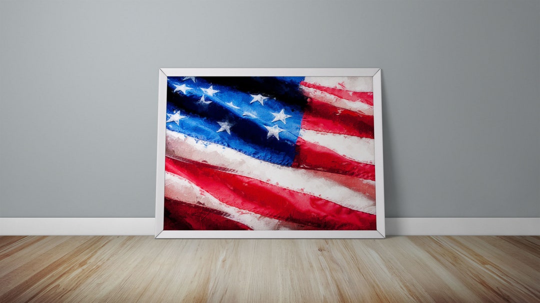 Minimalist American Flag Poster: Patriotic Wall Art - Etsy