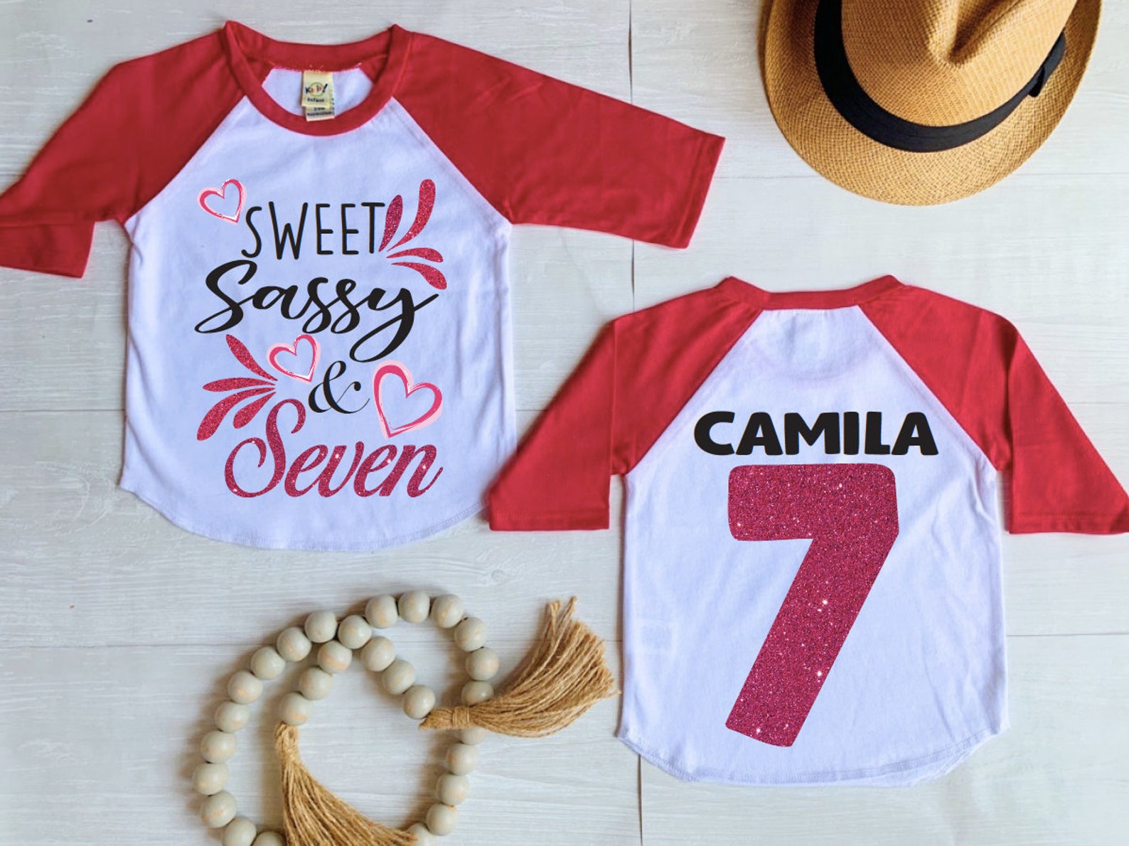 Seven Shirt, Sweet Sassy and Seven, Seventh Birthday Shirt, Seventh ...