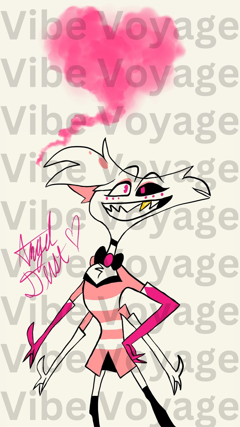 Angel Dust Fan Art Smart Phone Background - Hazbin Hotel Inspired - Etsy