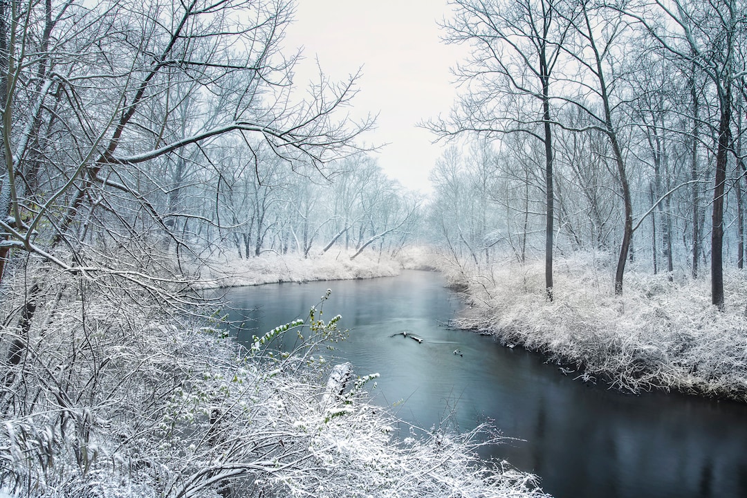Nature Photography / Snowy / River Scene / Wall Art / Cuyahoga Valley ...
