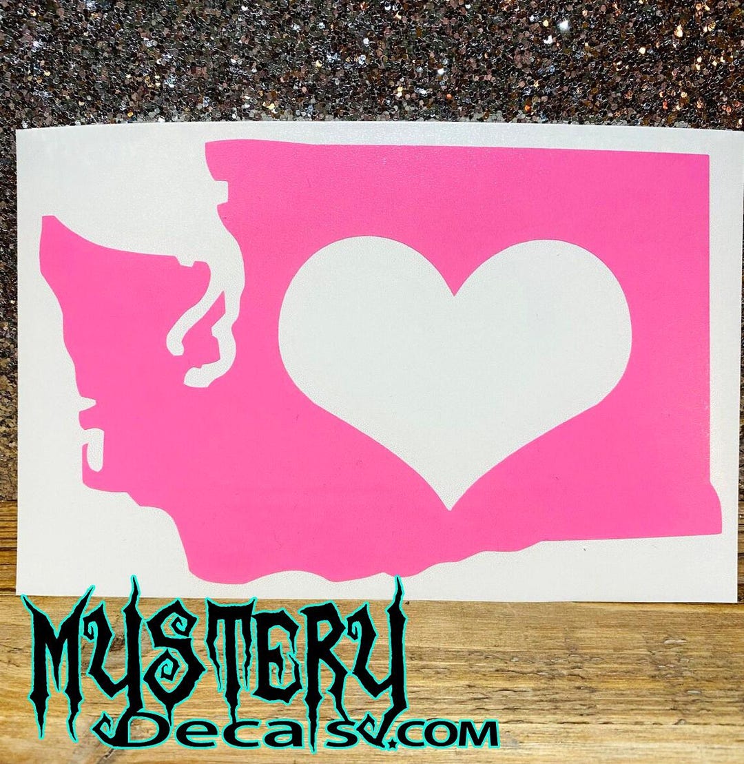 6" Washington State Decal Heart Home Vinyl Die Cut Sticker Pacific ...