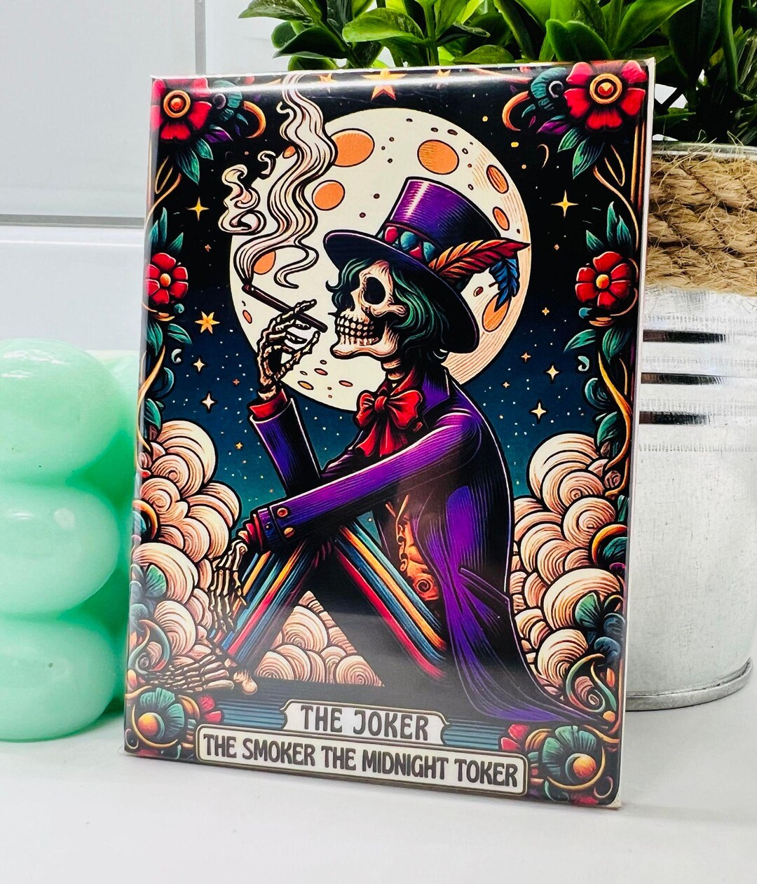 The Joker Midnight Toker Tarot Card Rectangle Fridge Magnet 2.5" X 3.5 ...