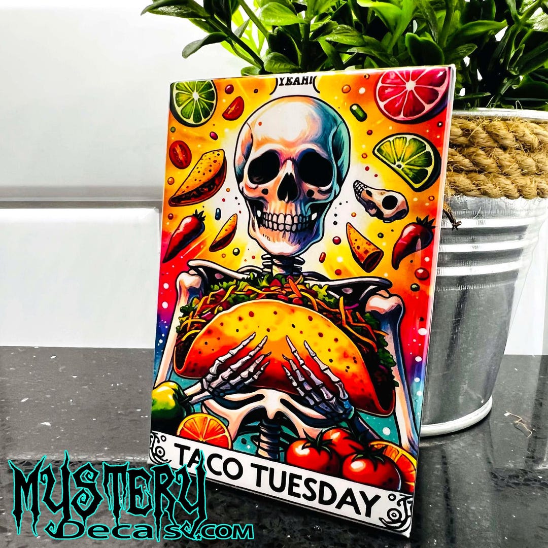 Taco Tuesday Tarot Card Vibes Rectangle Fridge Magnet 2.5" X 3.5 ...