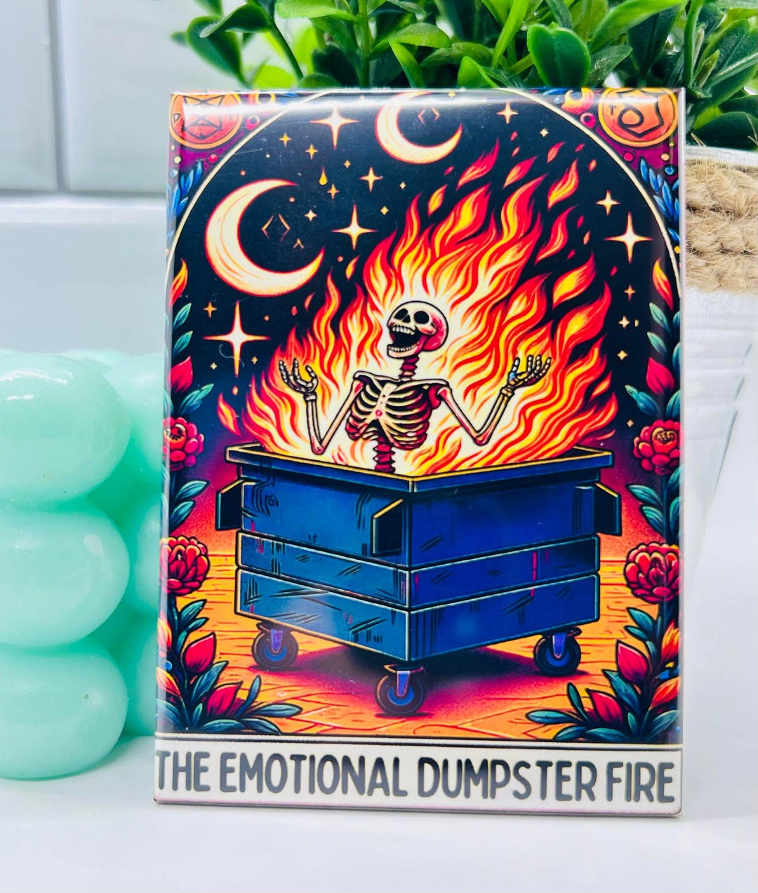 The Emotional Dumpster Fire Tarot Card Rectangle Fridge Magnet 2.5" X 3 ...