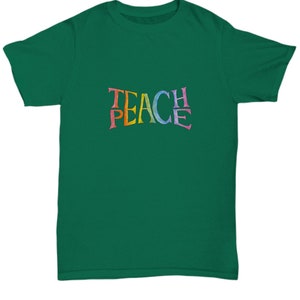 Teach Peace Colorful Tee Shirt - Etsy