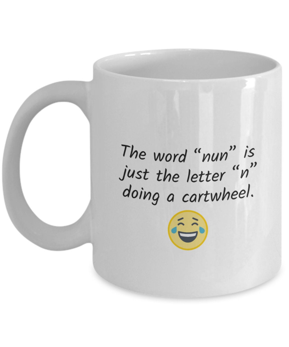 Funny Mug for Nun Word Nun is Letter N Doing Cartwheel - Etsy