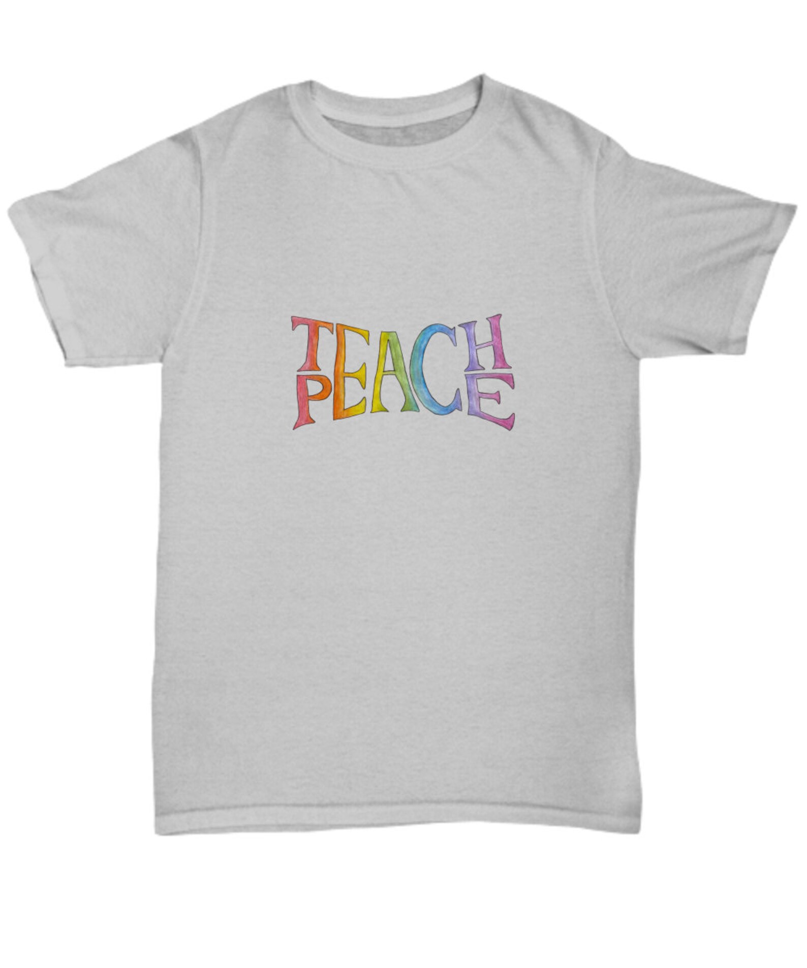 Teach Peace Colorful Tee Shirt - Etsy