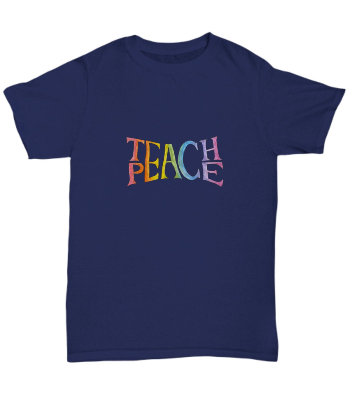 Teach Peace Colorful Tee Shirt - Etsy