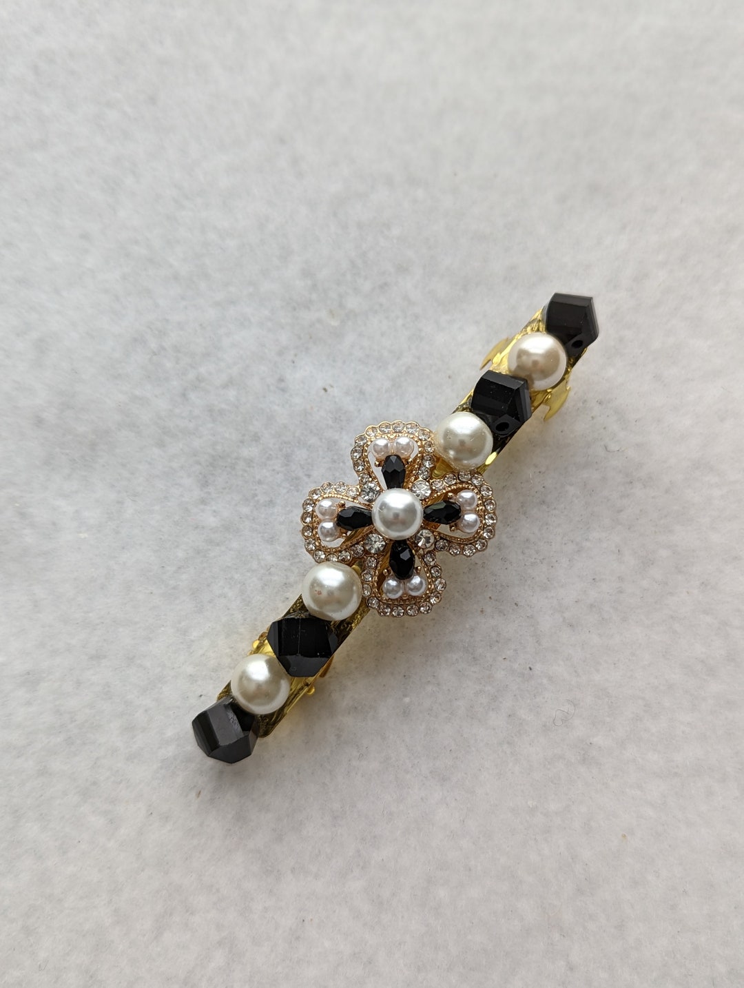 Pearl Hair Barrette, Elegant Evening Barrettes, Vintage Style Clips ...