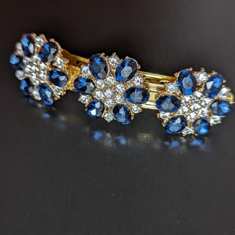 Navy Blue Hair Clip Etsy