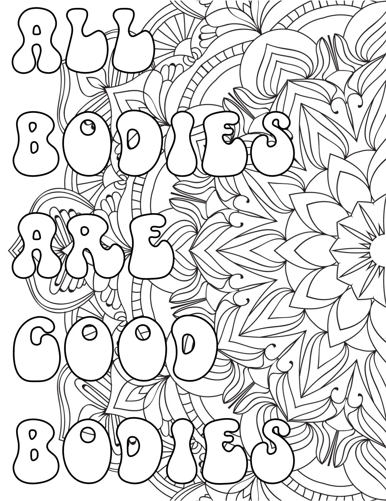 Printable All Bodies Are Good Bodies Coloring Page - Etsy