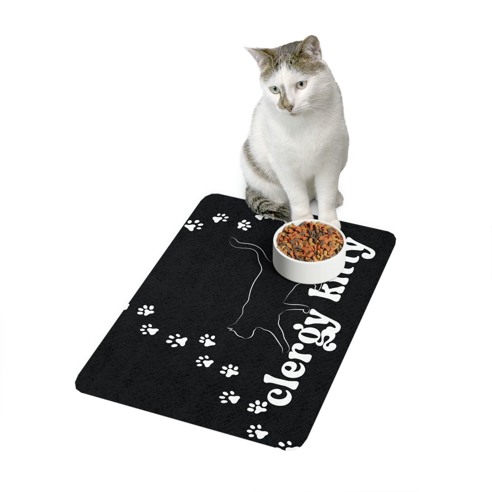 Clergy Kitty Pet Food Mat 12x18 Pastor Gifts for Pastor Gifts for ...