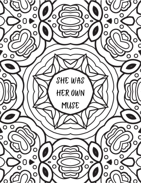 Printable She Was Her Own Muse Coloring Page - Etsy