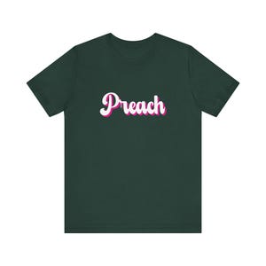 Preach Pink Lettering Unisex Tee for Minister, Pastor, Priest-colorful ...