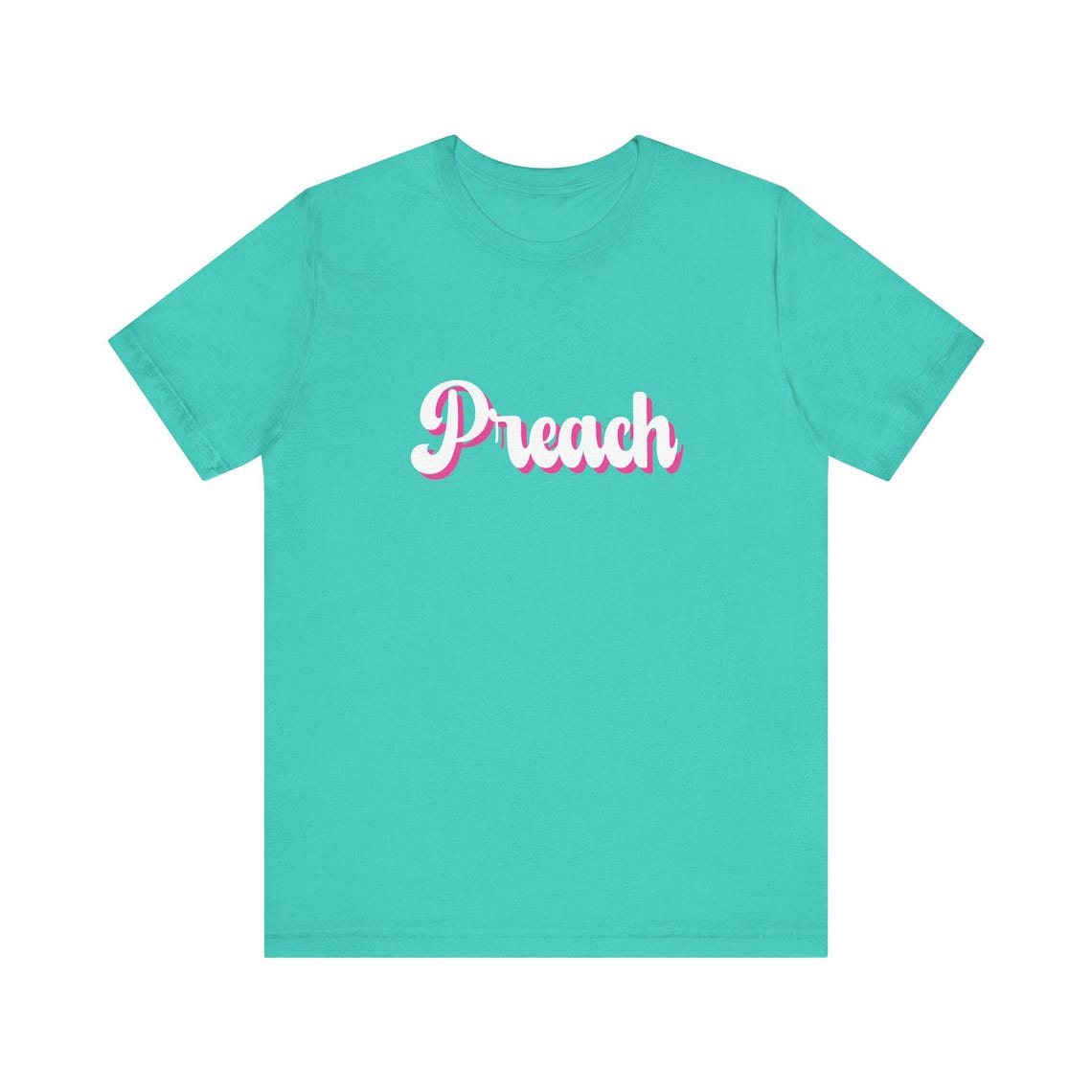 Preach Pink Lettering Unisex Tee for Minister, Pastor, Priest-colorful ...