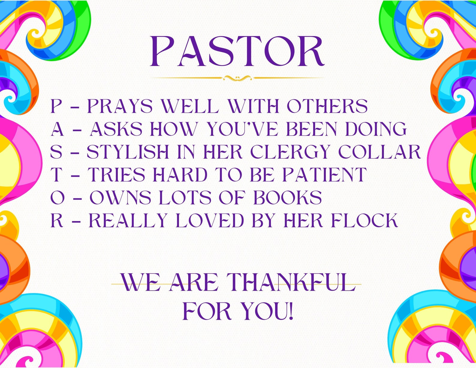 Pastor Appreciation Download Wall Hanging Clergy Appreciation ...