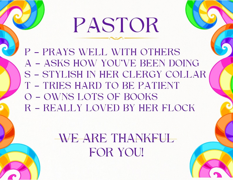 Pastor Appreciation Download Wall Hanging Clergy Appreciation ...