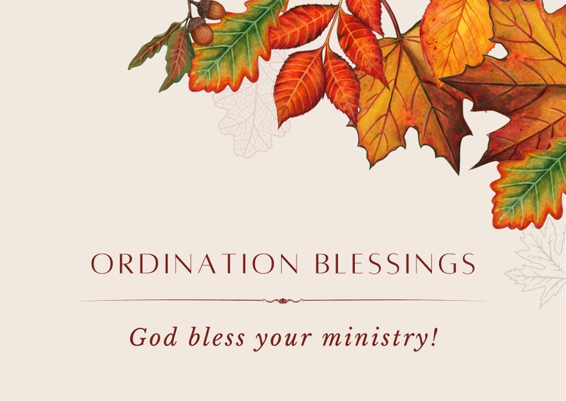 Ordination Card Instant Download for Ordination of Minister Ordination ...