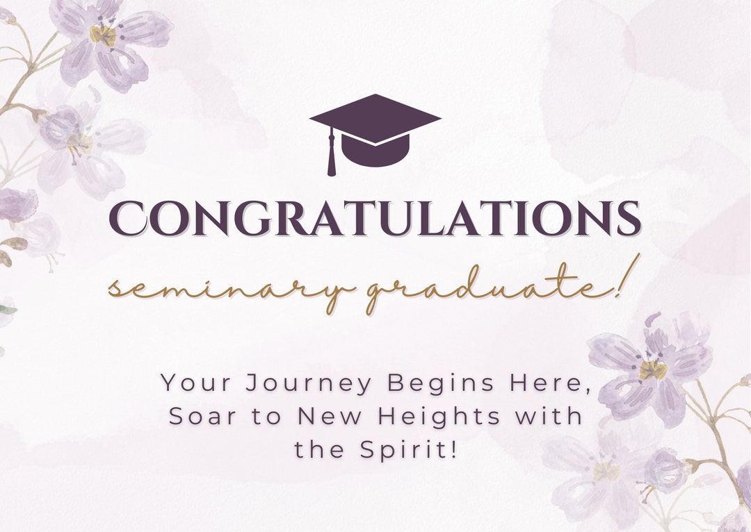 Seminary Graduation Card for Seminary Graduate From Seminary Graduation ...