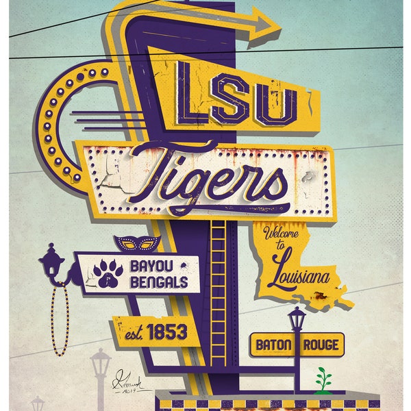 Lsu Poster - Etsy