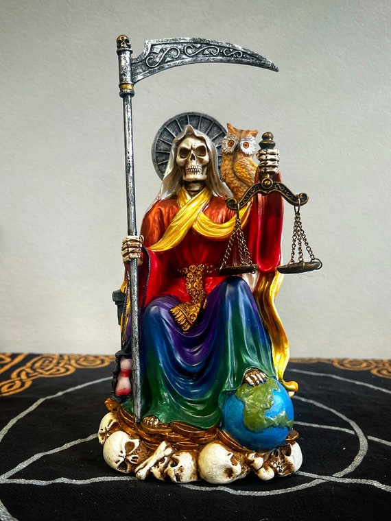 Santa Muerte Statue Vintage-mint Condition Multi-colored - Etsy