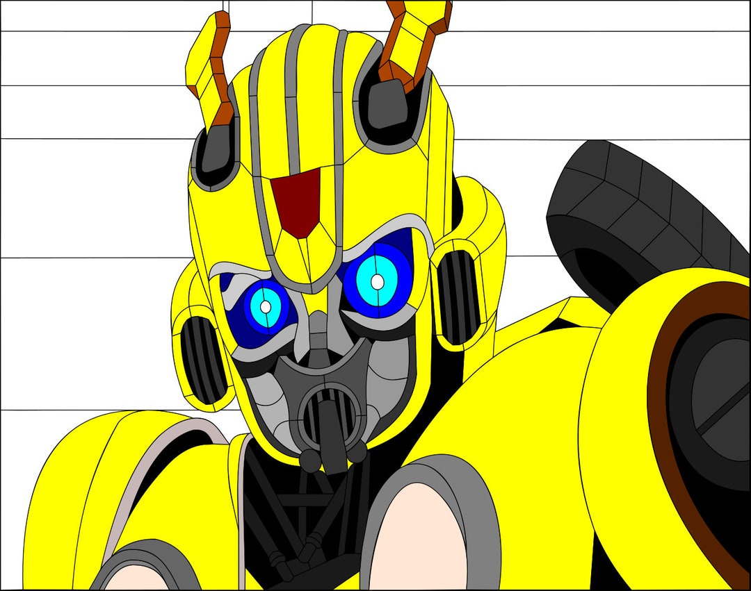 Stained Glass Pattern Bumblebee Transformer PNG File for Cricut - Etsy
