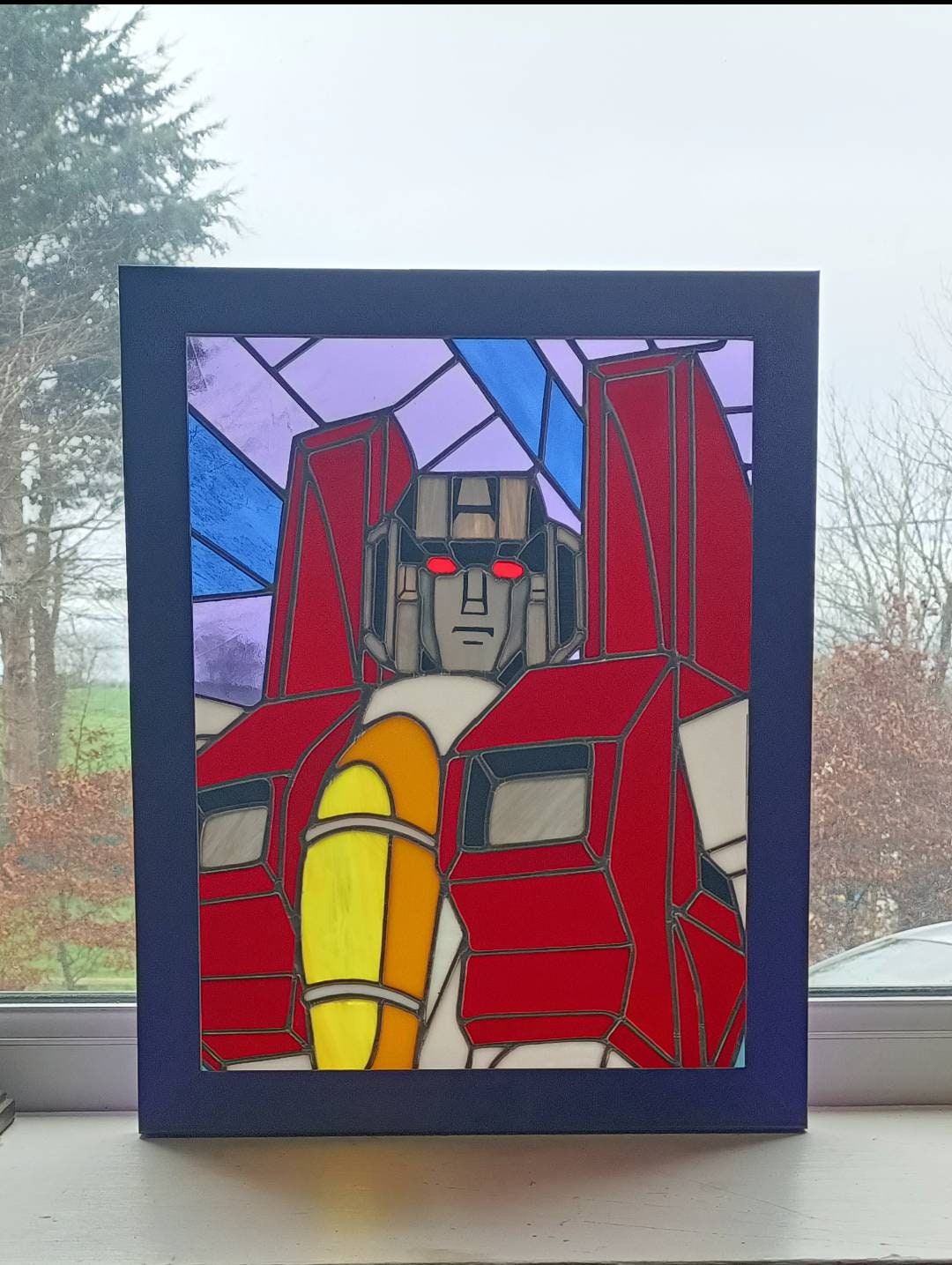 Transformers G1 Starscream Stained Glass Panel - Etsy