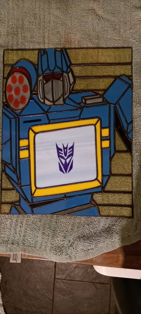 Transformers G1 Soundwave Stained Glass Soundwave Panel Suncatcher - Etsy