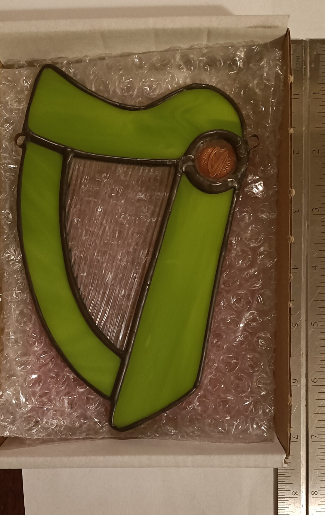 Irish Harp Gift Stained Glass Harp Suncatcher With Irish Coin Insert - Etsy