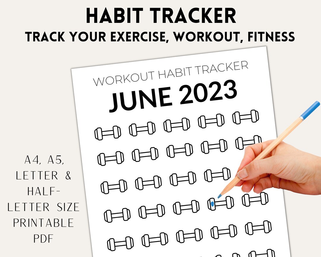 Habit Tracker Exercise Fitness Workout Running Colouring Tracker ...