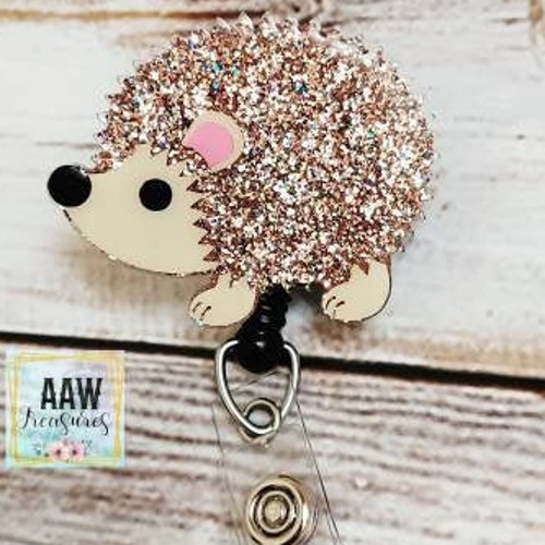 Cute Hedge Hog Badge Reel Animal ID Holder Retractable - Etsy