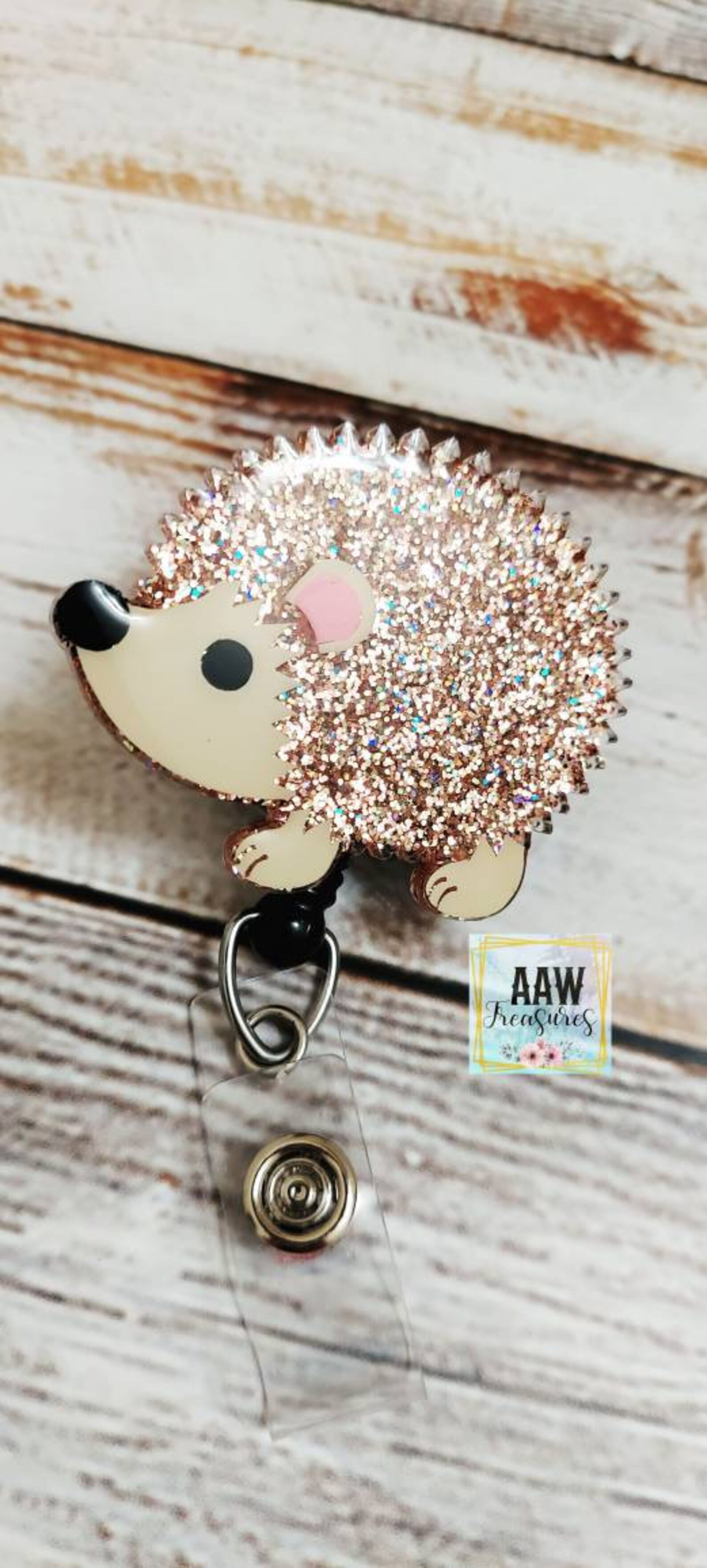 Cute Hedge Hog Badge Reel Animal ID Holder Retractable - Etsy