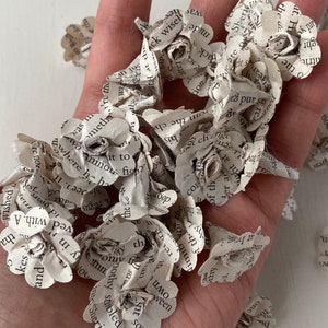 Mini Book Page Roses | Literature Inspired | Literary Decor | Literary ...