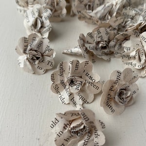 Mini Book Page Roses | Literature Inspired | Literary Decor | Literary ...
