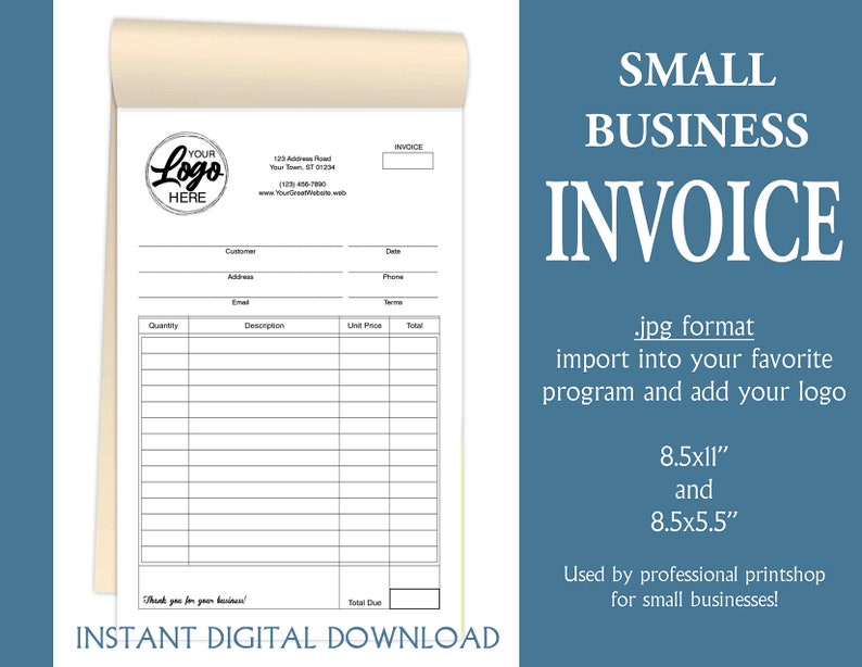 Invoice Template | Printable Invoice | Business Invoice | Small ...