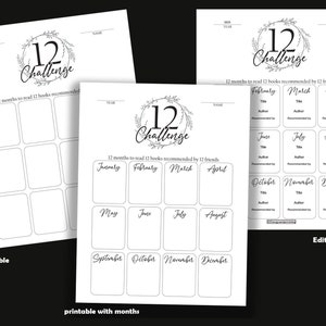 12 Months to Read 12 Books Recommended by 12 Friends Reading Challenge ...