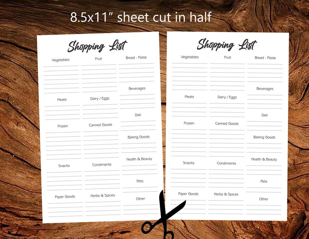 Grocery List Printable | Food Shopping List | Food List Planner ...