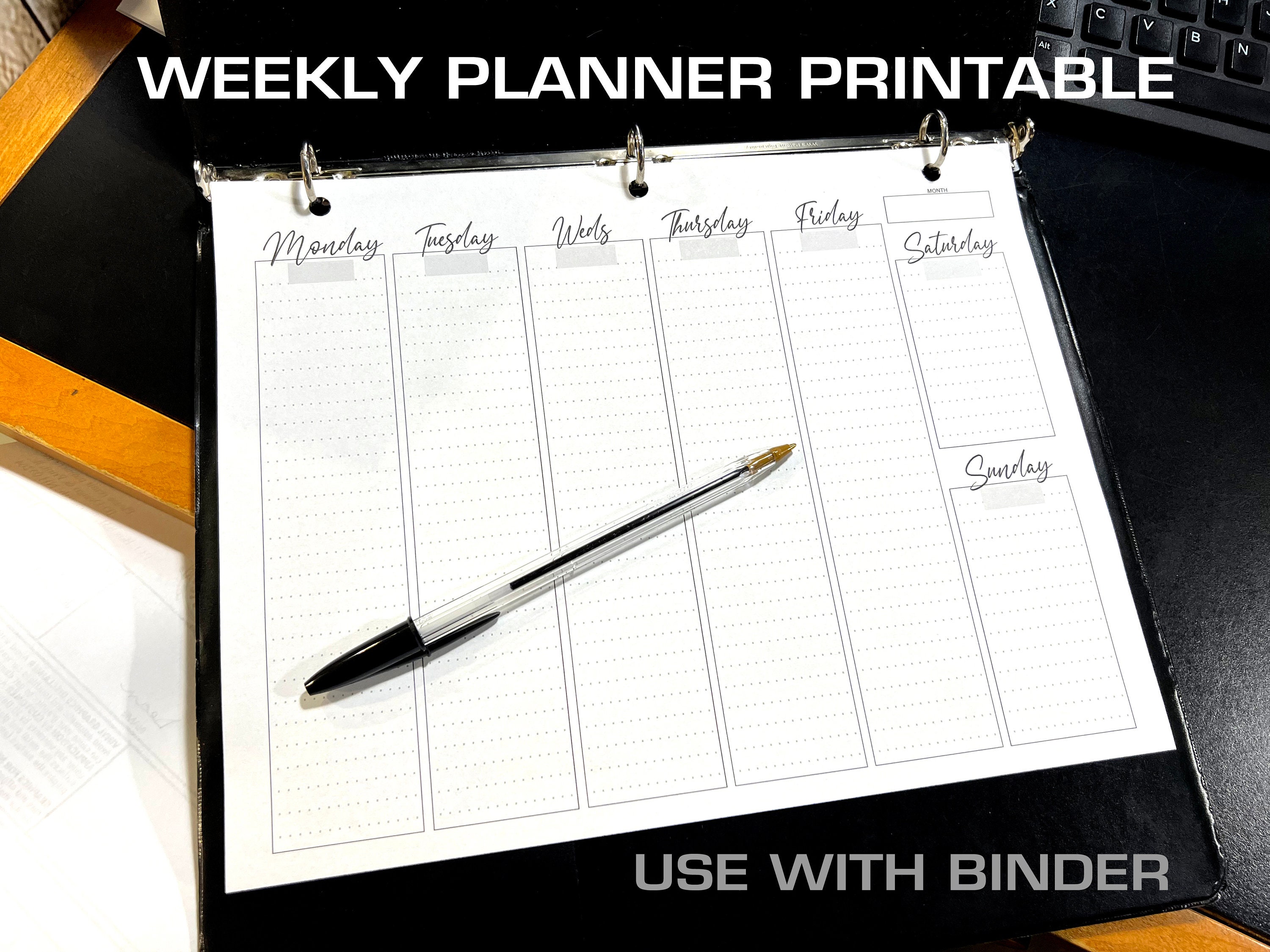 Checklist Style Weekly Calendar Sheet PRINTABLE 8.5x11 Reduce Stress ...