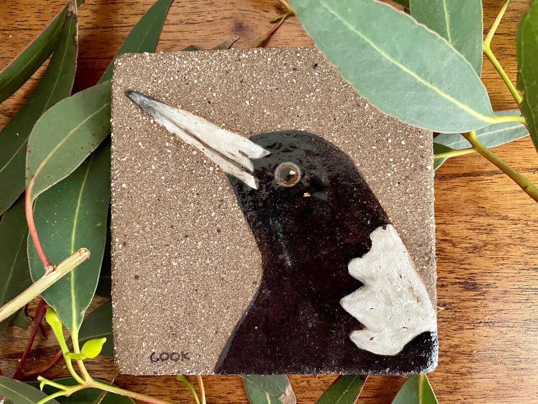 Handmade and Painted Australian Magpie Ceramic Tile Artwork - Etsy